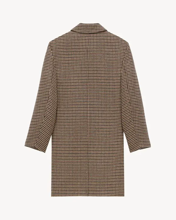 Saint Laurent Checked Mac Coat