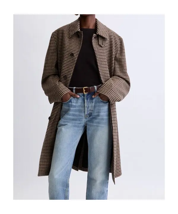 Saint Laurent Checked Mac Coat