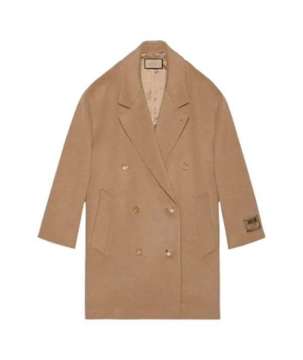 Gucci Double-breasted Coat With Embroidered Label - No