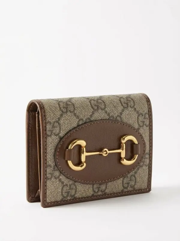 Gucci Horsebit 1955 Card Case Wallet - Brown