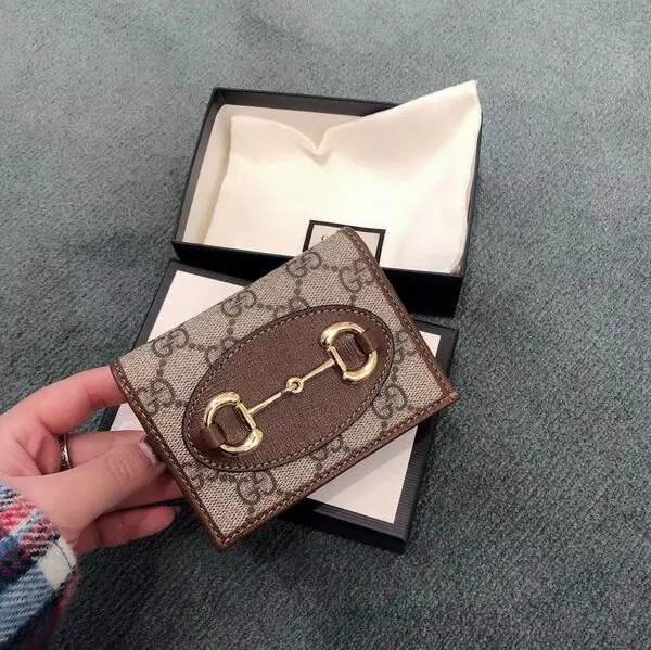 Gucci Horsebit 1955 Card Case Wallet - Brown