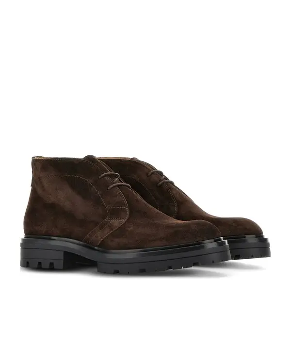 Hogan Suede Lace-up Boots - Brown