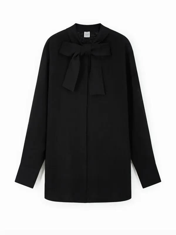 TOTEME Tie Detail Long Sleeve Shirt