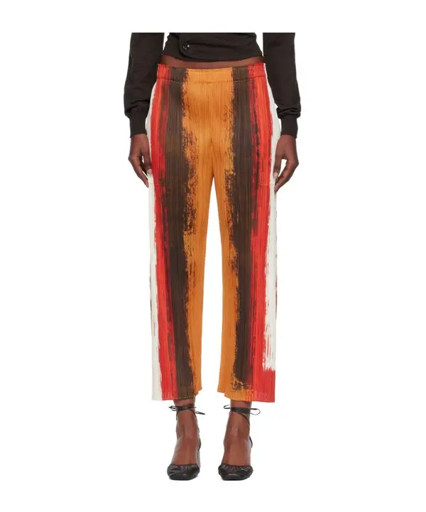 PLEATS PLEASE BY ISSEY MIYAKE Multicolor Pleated Stripe Trousers