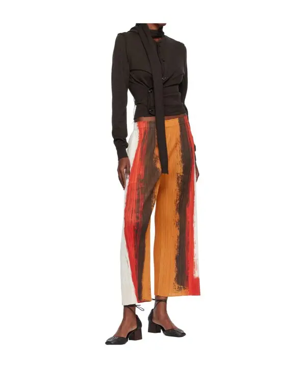PLEATS PLEASE BY ISSEY MIYAKE Multicolor Pleated Stripe Trousers