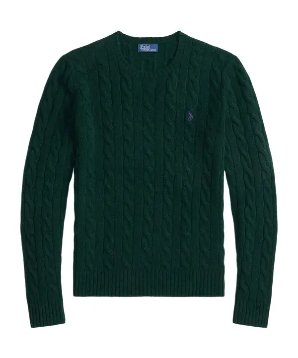 Polo Ralph Lauren Cable-knitted Jumper With Embroidered Logo - Black