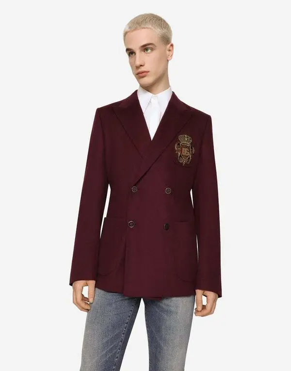 Dolce & Gabbana Embroidered-crest Blazer - Brown