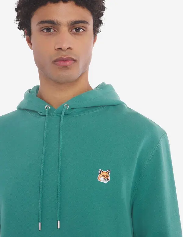 Maison Kitsuné Bold Fox Head Patch Drawstring Hoodie - Blue