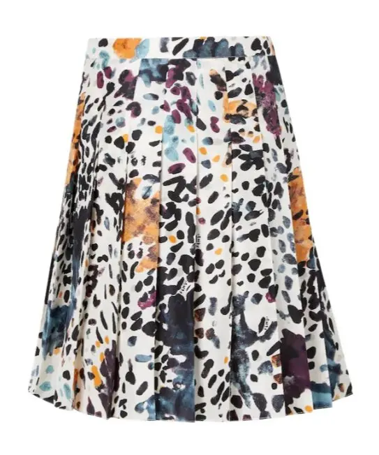 Fendi Printed Pleated Midi Skirt