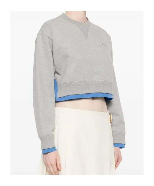 Miu Miu Cropped Logo Patch Sweatshirt