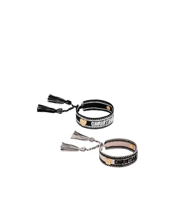 Dior Christian Bracelet Set With Tassels - Black