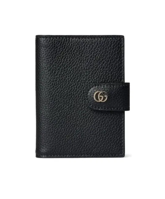 Gucci Bi-color Gg Marmont Card Case - Black