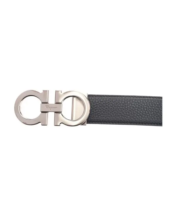 FERRAGAMO Reversible Gancini Buckle Belt - Black