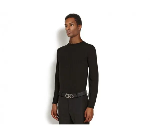 FERRAGAMO Reversible Gancini Buckle Belt - Black