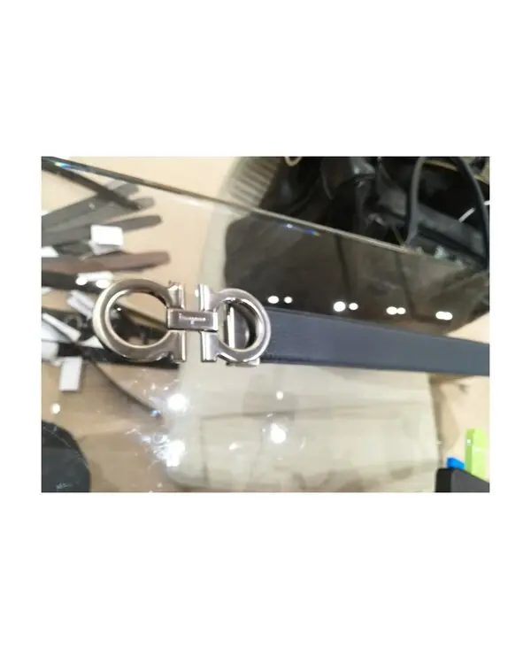 FERRAGAMO Reversible Gancini Buckle Belt - Black
