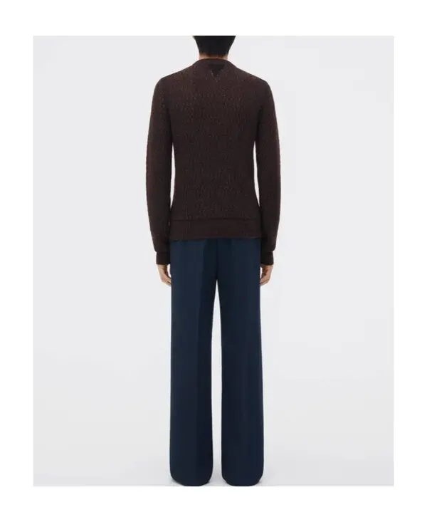 Bottega Veneta Wool Mohair Lace Effect Pullover
