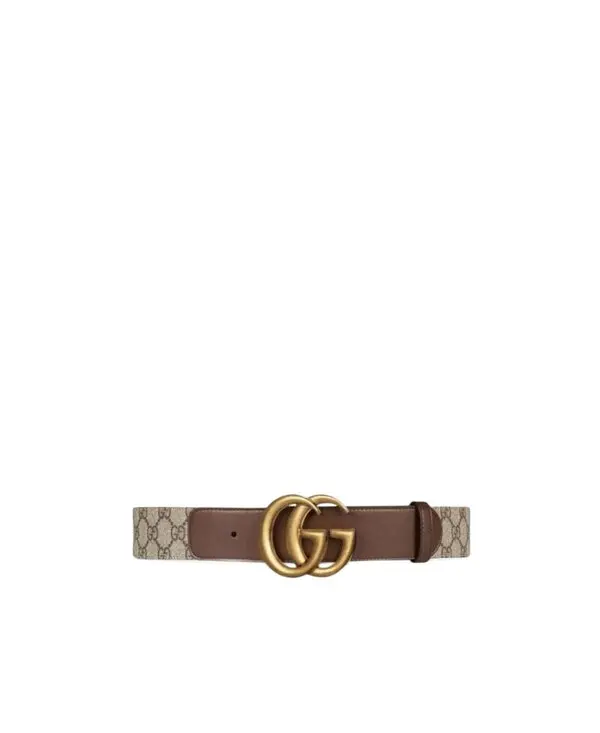 Gucci Double G Buckle Gg Supreme Canvas Belt