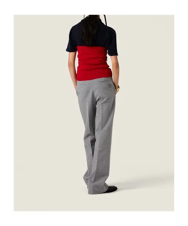 Miu Miu Straight-leg Pleated Trousers - Grey