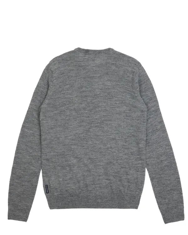 Emporio Armani Round Neck Pullover With Embroidered Logo - Gray