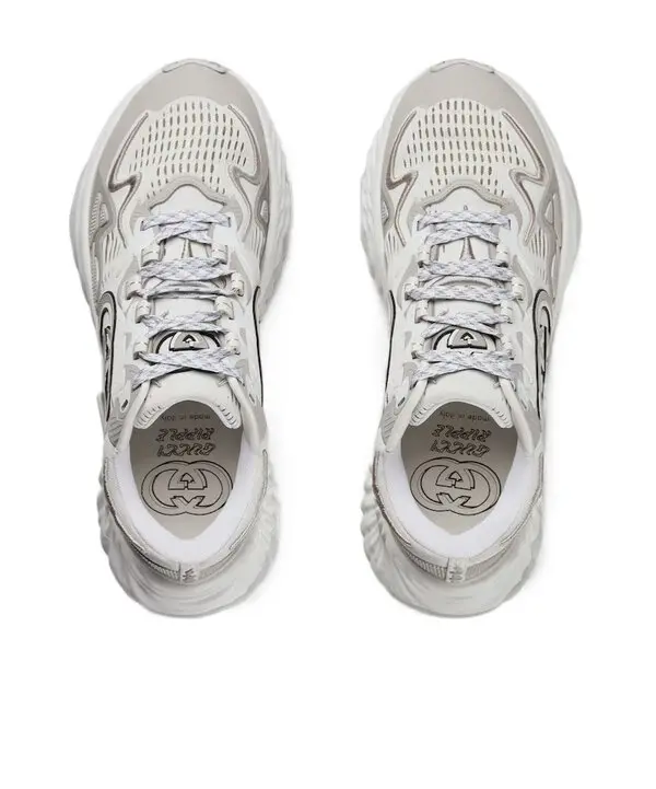 Gucci Ripple Interlocking G Sneakers - White/grey