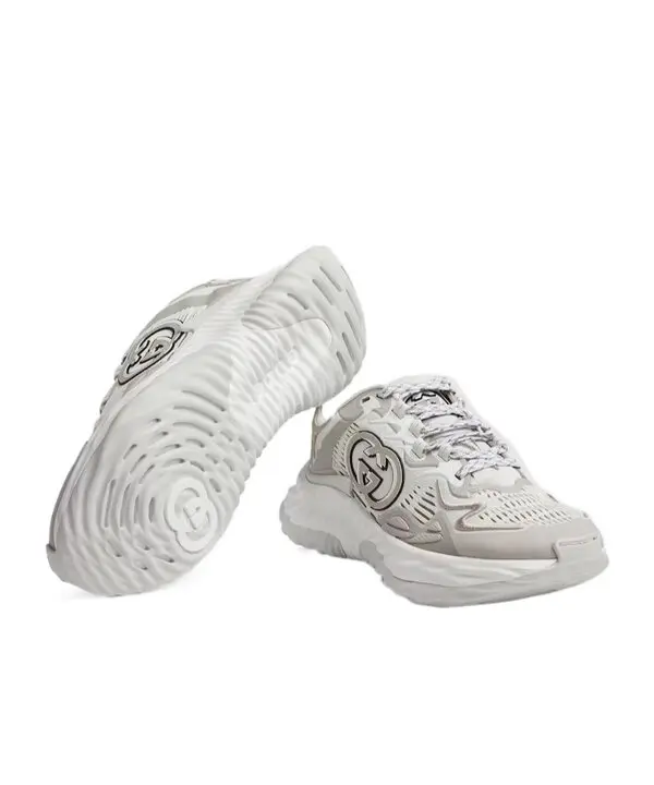 Gucci Ripple Interlocking G Sneakers - White/grey