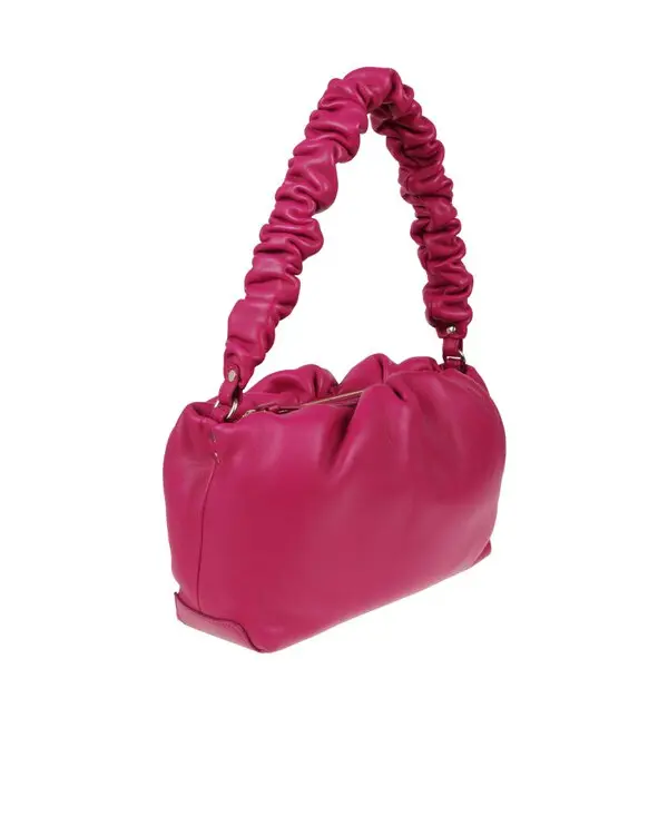 ZANELLATO Ruched Handle Leather Shoulder Bag - Red