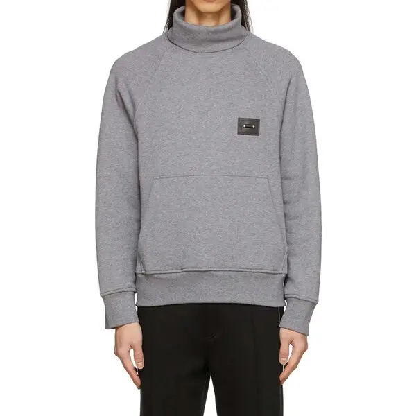 Neil Barrett High Neck Sweatshirt With Front Pocket - Gray