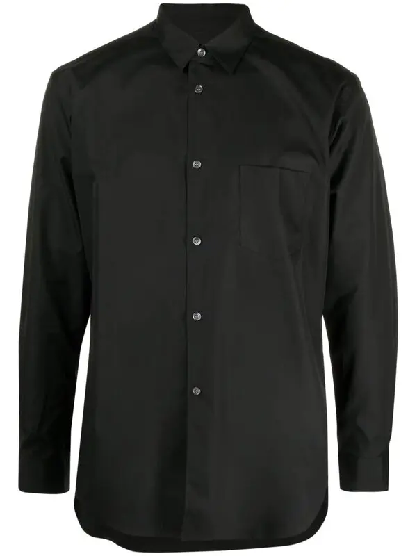 Comme Des Garçons Pointed Collar Cotton Shirt - Black