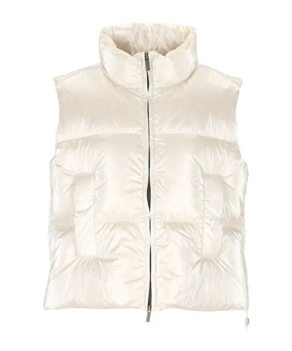 K-WAY Thille Thermo Pearly Zip-up Puffed Gilet - White