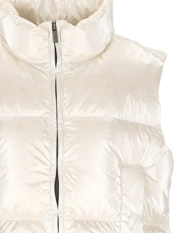K-WAY Thille Thermo Pearly Zip-up Puffed Gilet - White
