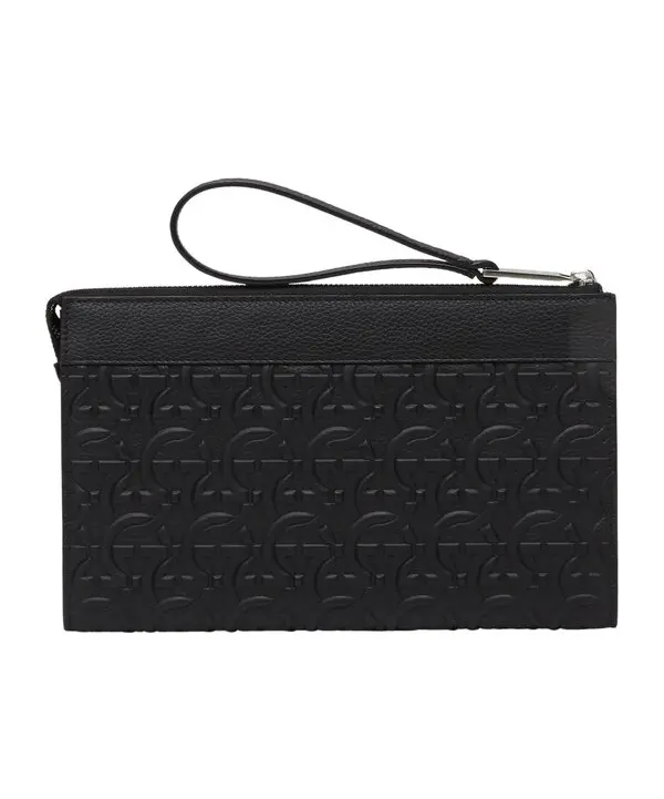 FERRAGAMO Embossed Zip Toiletry Bag