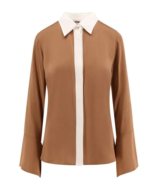 Max Mara Curved Hem Drop Shoulder Shirt - Nude