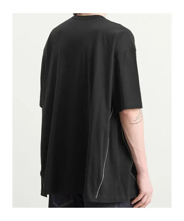 Comme Des Garçons Zipper Detail Crew Neck T-shirt - Black