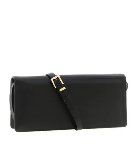 TOM FORD Logo Buckled Shoulder Bag - Black