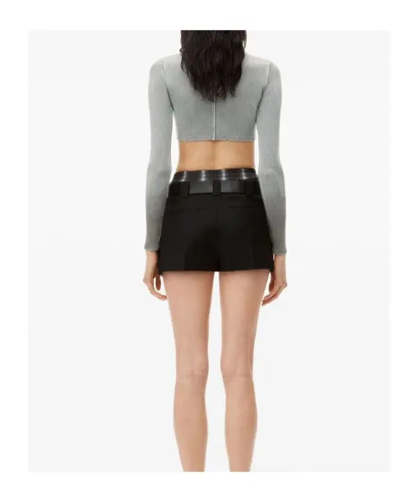Alexander Wang Cropped Long Sleeve Top With Fluffy Logo