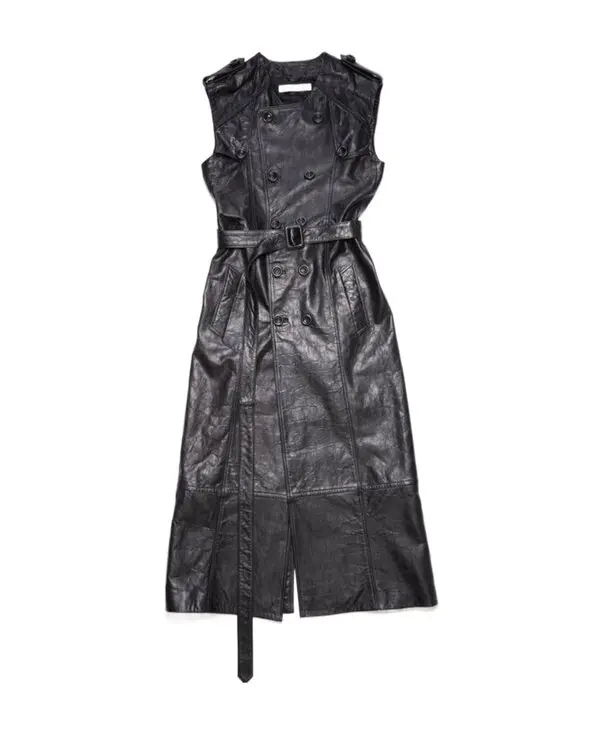 Acne Studios Sleeveless Double-breasted Leather Coat