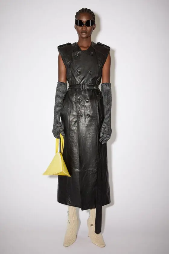 Acne Studios Sleeveless Double-breasted Leather Coat