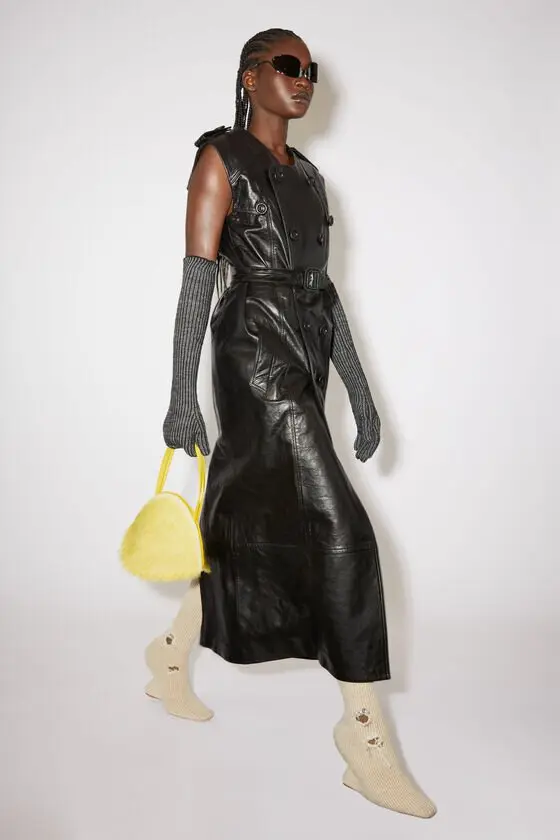 Acne Studios Sleeveless Double-breasted Leather Coat