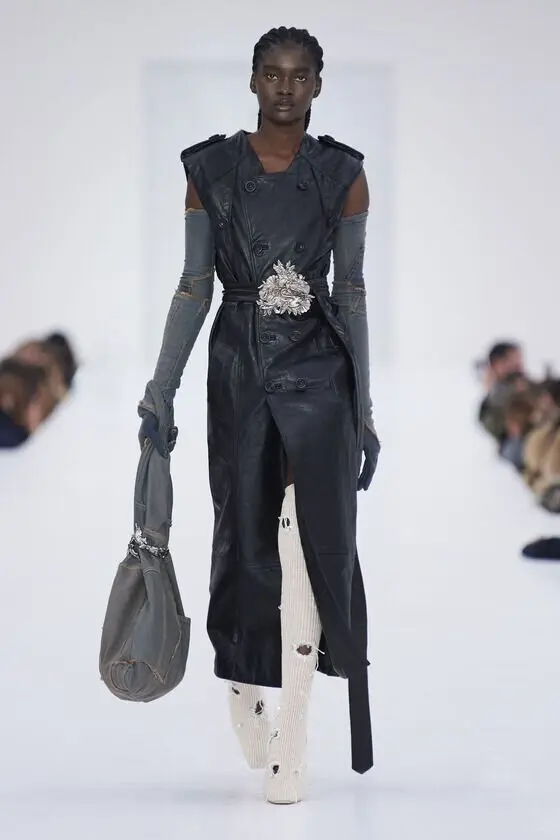 Acne Studios Sleeveless Double-breasted Leather Coat