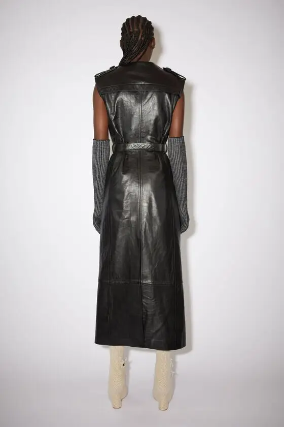Acne Studios Sleeveless Double-breasted Leather Coat
