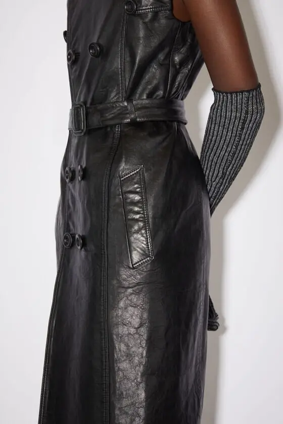 Acne Studios Sleeveless Double-breasted Leather Coat