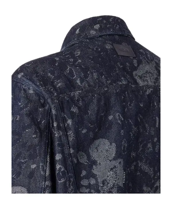 Fendi Falena Drops Jacquard Denim Oversize Jacket