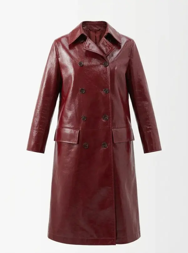 Gucci Double Breasted Shiny Leather Coat - Enkelahong