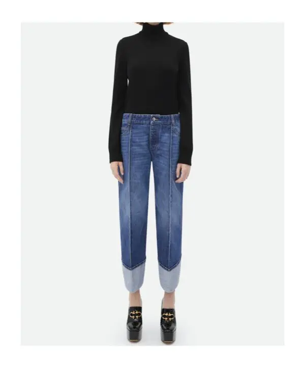 Bottega Veneta Regular Fit Cropped Jeans - Blue