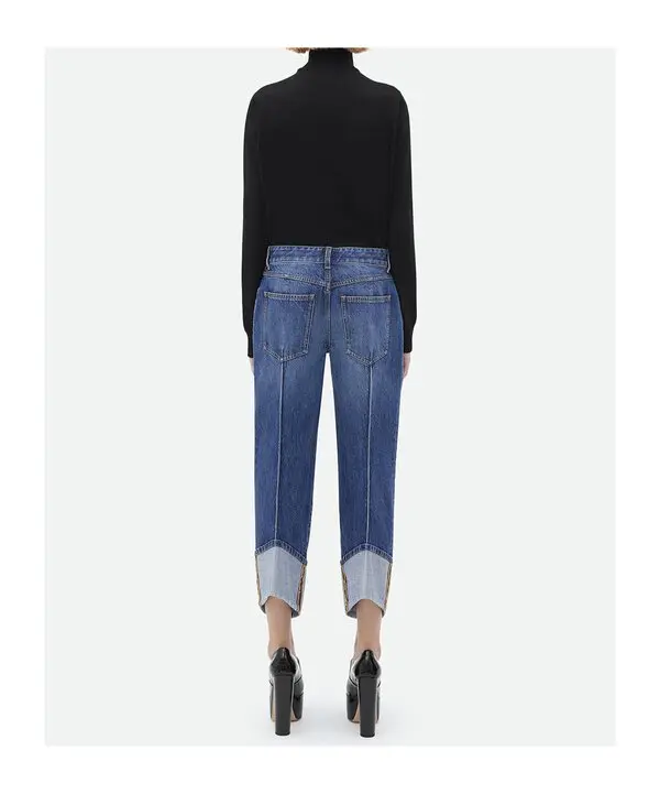 Bottega Veneta Regular Fit Cropped Jeans - Blue