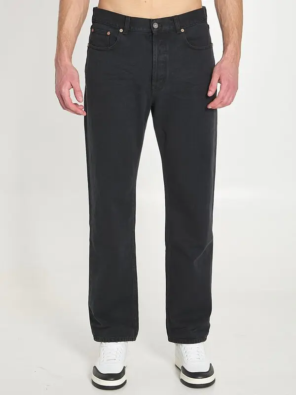 Saint Laurent Loose-fit Straight-leg Jeans - Old Black