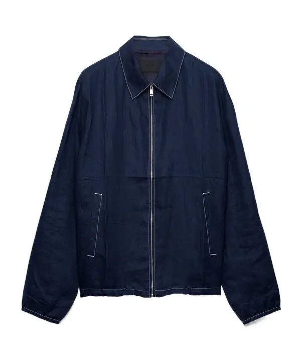 Prada Cotton Blouson Jacket - Blue