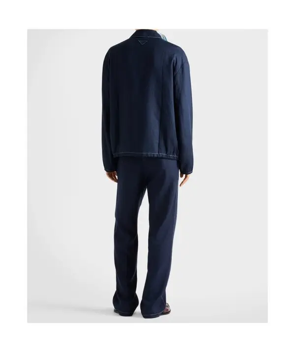 Prada Cotton Blouson Jacket - Blue