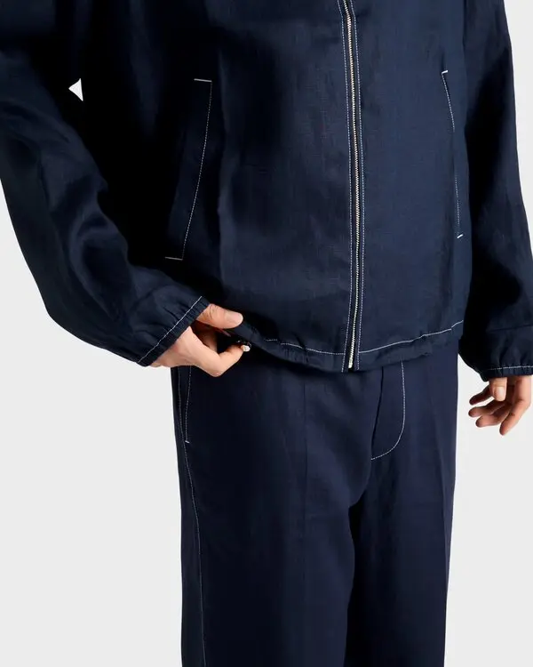 Prada Cotton Blouson Jacket - Blue