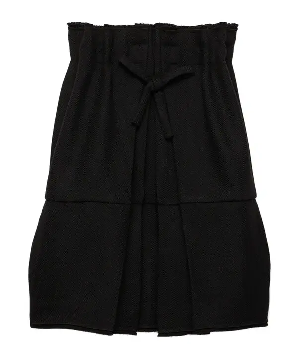 Prada Bow-detailed Pleated Mini Dress